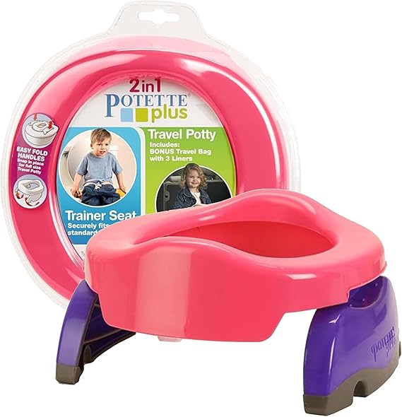 Potette Plus 2-in-1 Travel Potty Trainer Seat Pink/Purple | Kiddies Corner