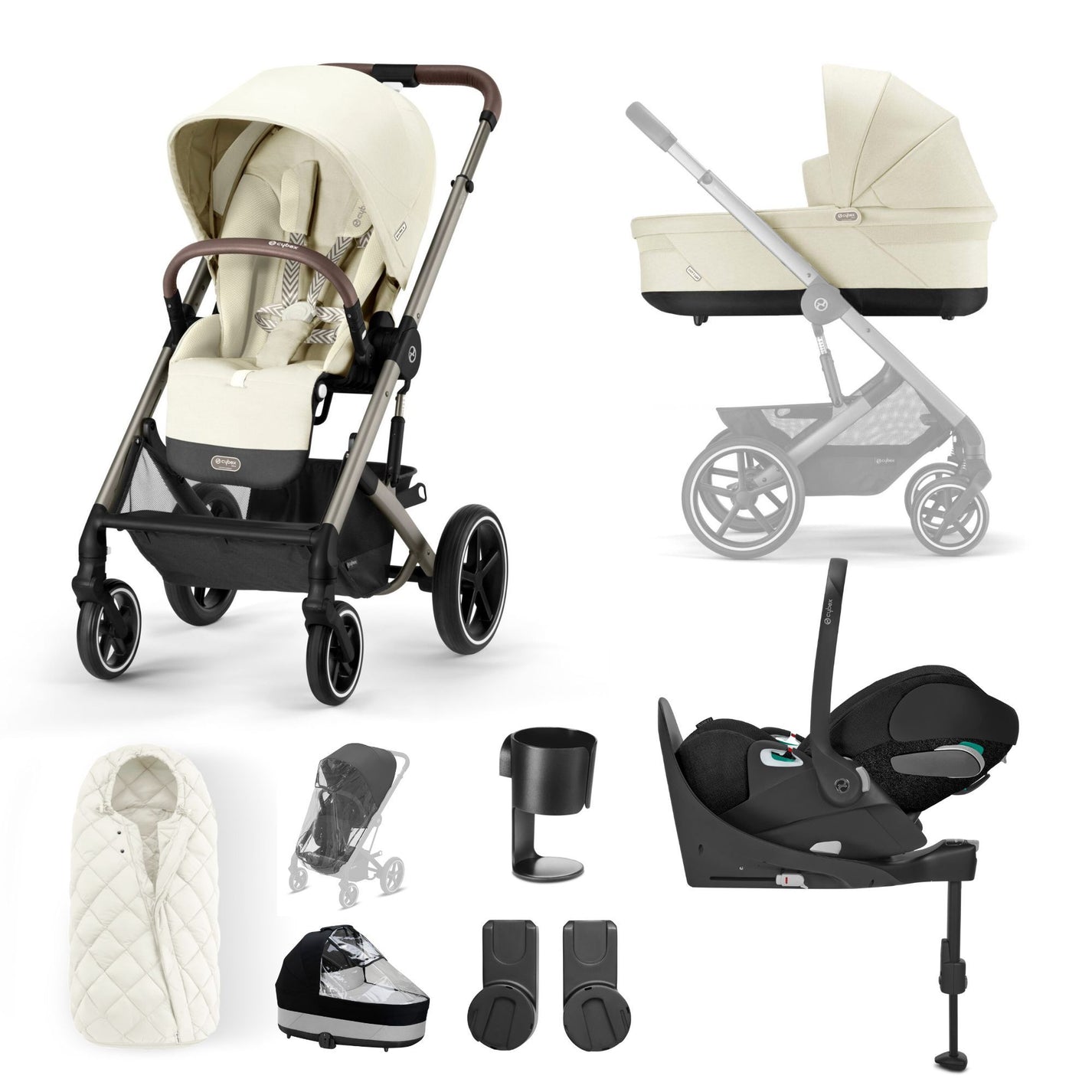 Cybex Balios S Lux 10 Piece Luxury Bundle-Seashell Beige | Kiddies Corner